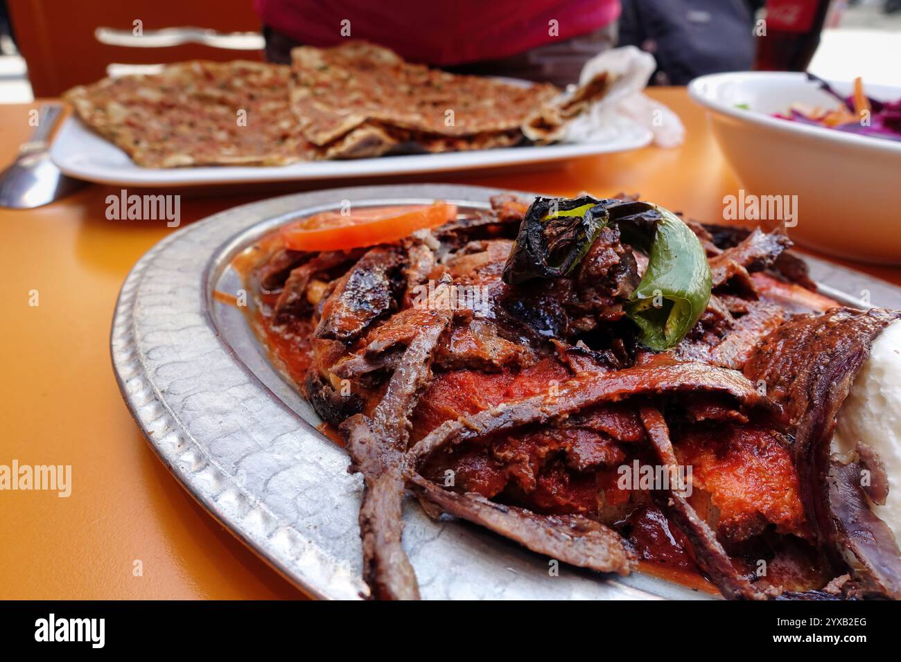 Famous Traditional Turkish Meal Delicious Doner Kebab with Yogurt and ...