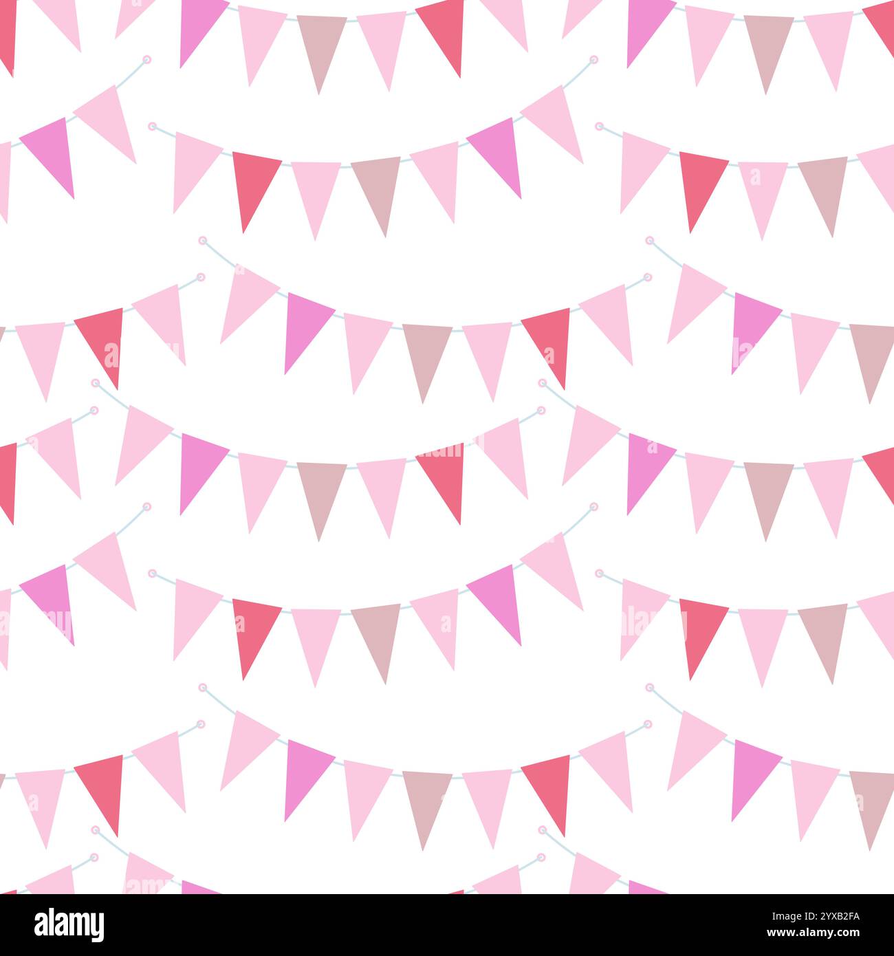 Triangular Pennant garland on rope Seamless pattern in trendy soft ...