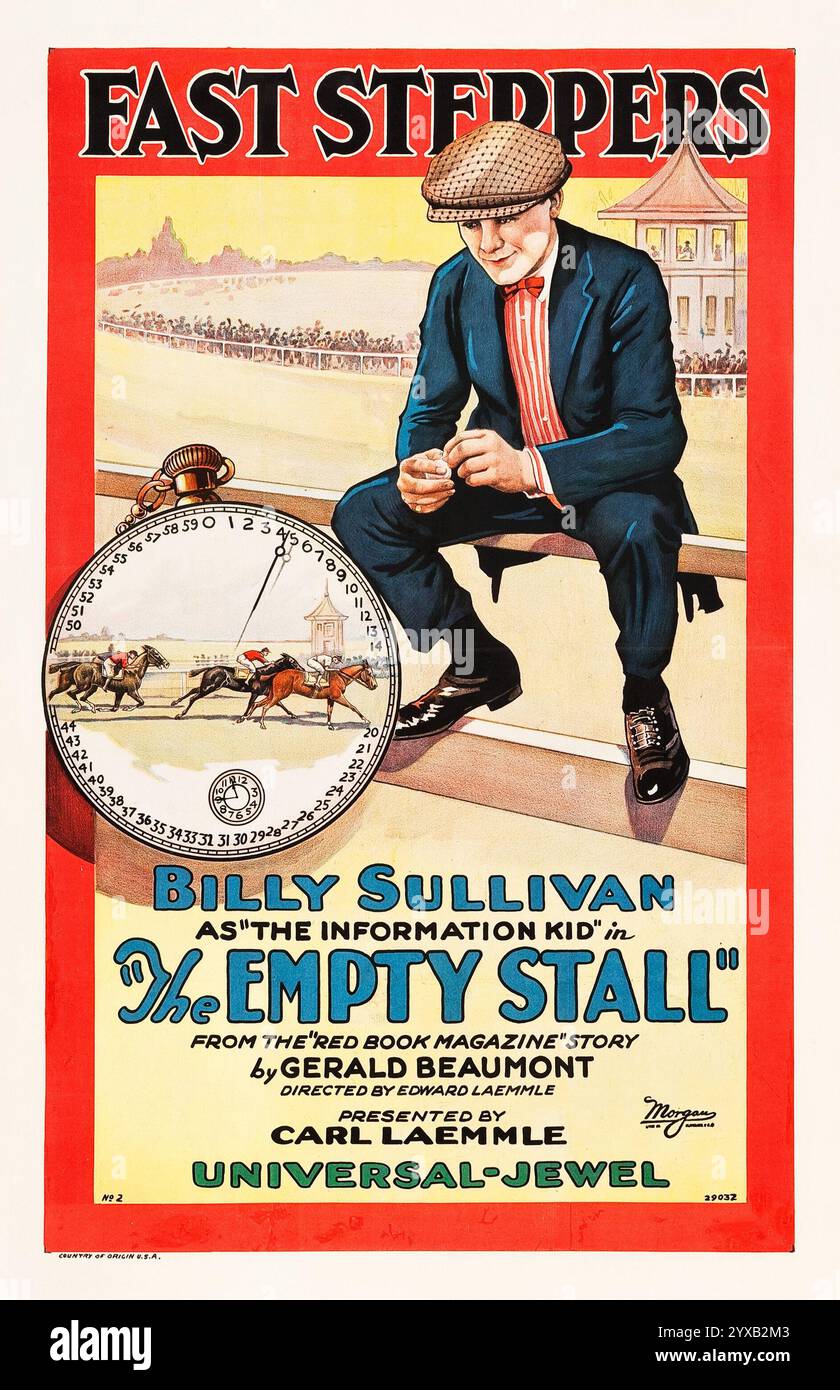 Carl Laemmle presents Billy Sullivan in The Empty Stall, Fast Steppers (Universal, 1924) horse ...
