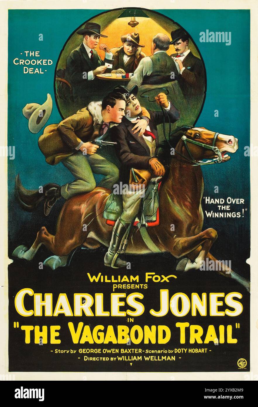 Charles Jones in The Vagabond Trail (Fox, 1924) Western movie - vintage film poster Stock Photo ...