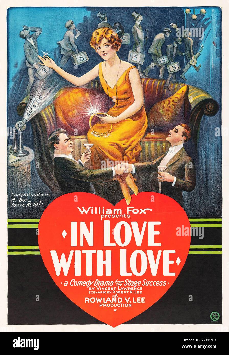 In Love with Love (William Fox, 1924) A comedy drama - Silent film - Old film poster Stock Photo ...