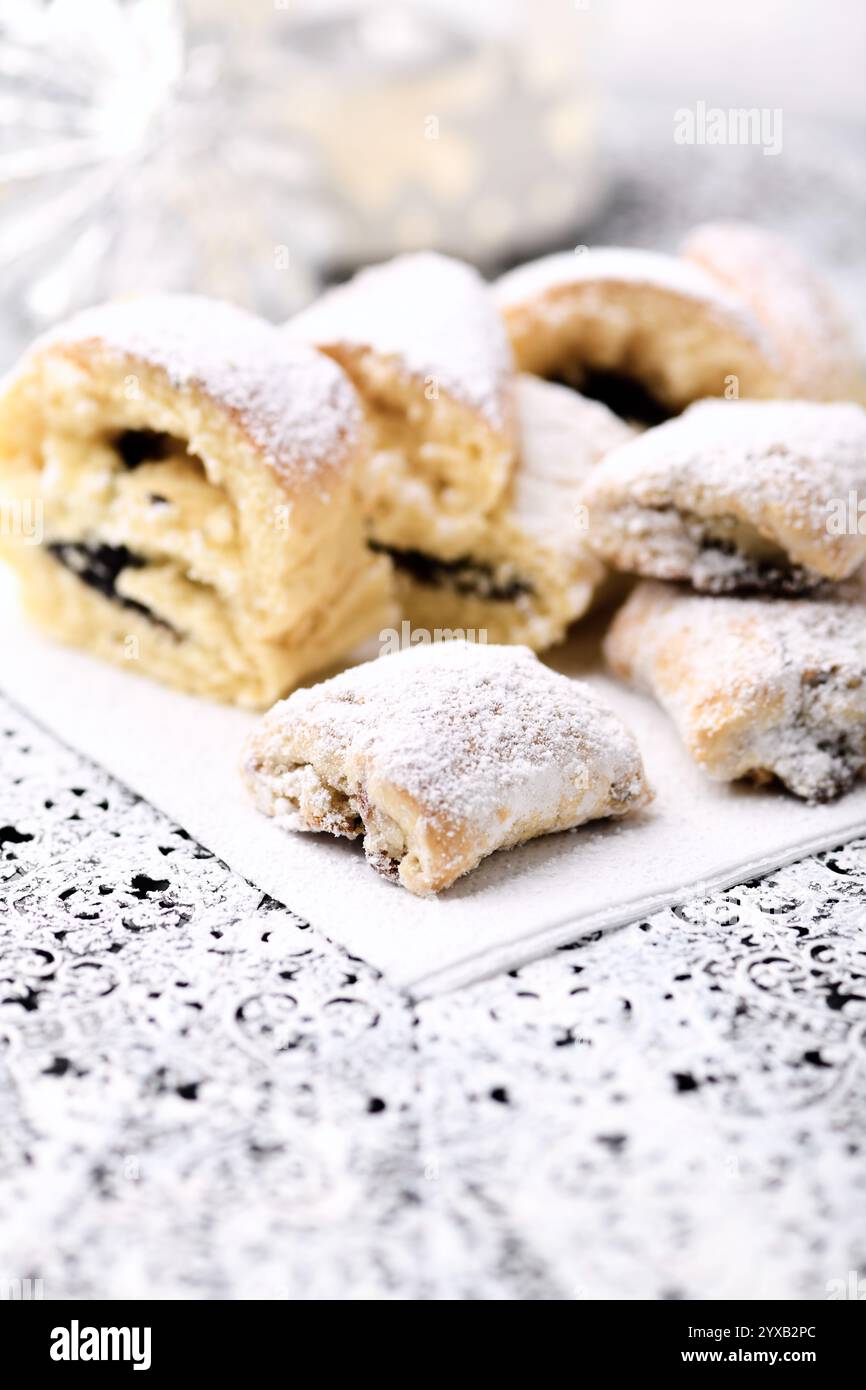 Stollen Bites on bright background. Soft focus. Close up Stock Photo ...