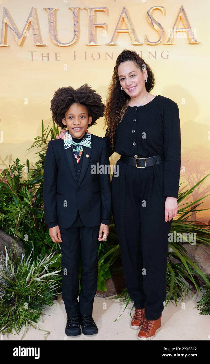 Carol Coleman and her son Lake arriving for the screening of Mufasa ...