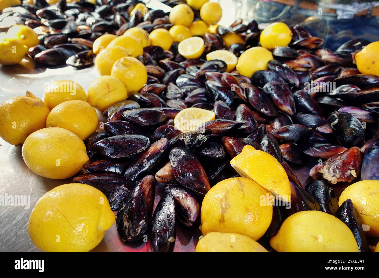 Traditional Turkish Street Food Mussels Prepared with Rice Photo Stock ...