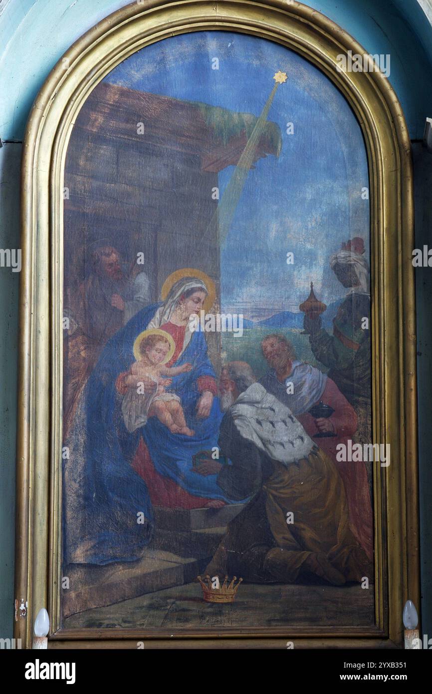 Adoration of the Magi, altarpiece on the altar of the Holy Three Kings in the parish church of ...