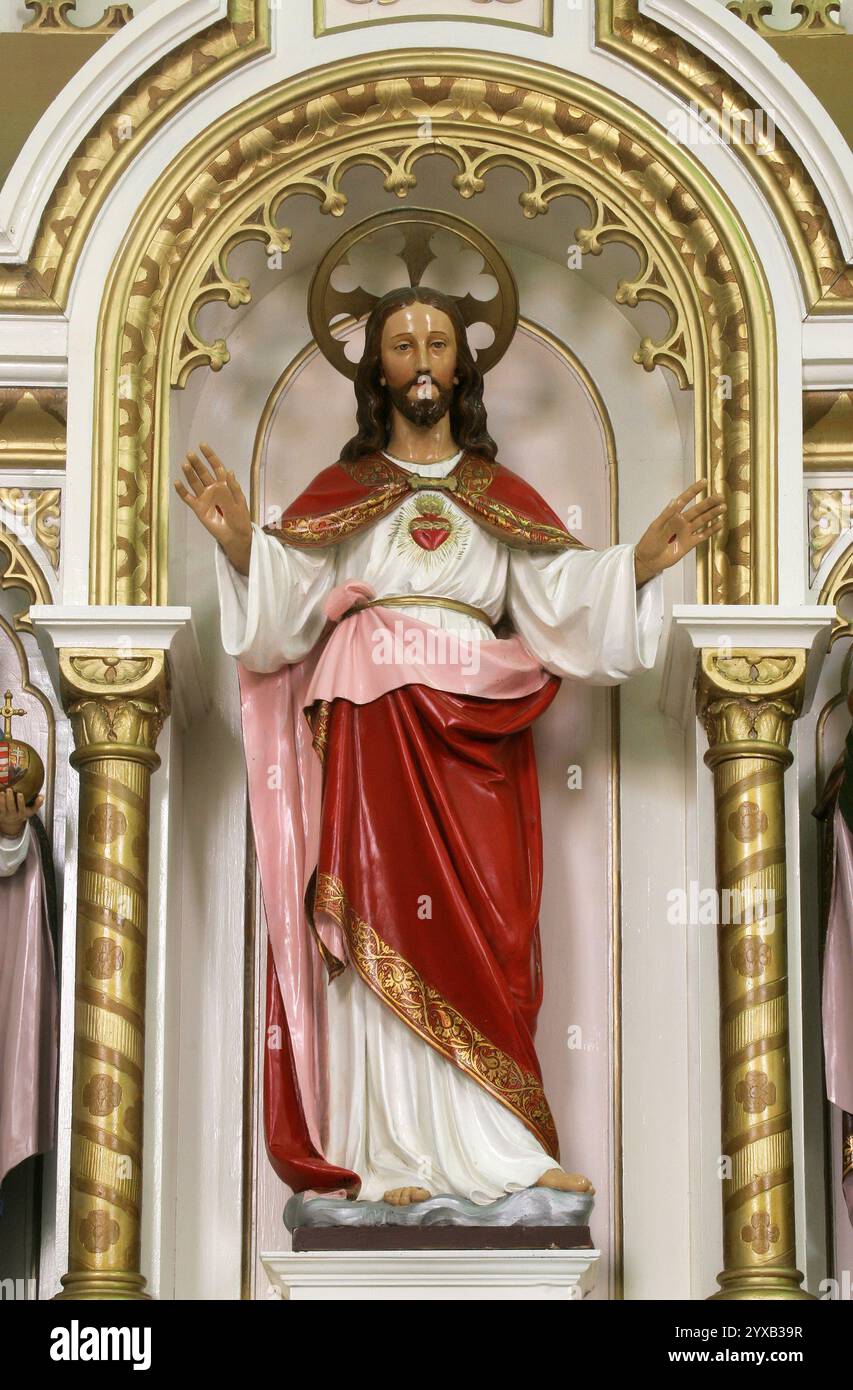Altar of the Sacred Heart of Jesus in the parish church of the Holy ...