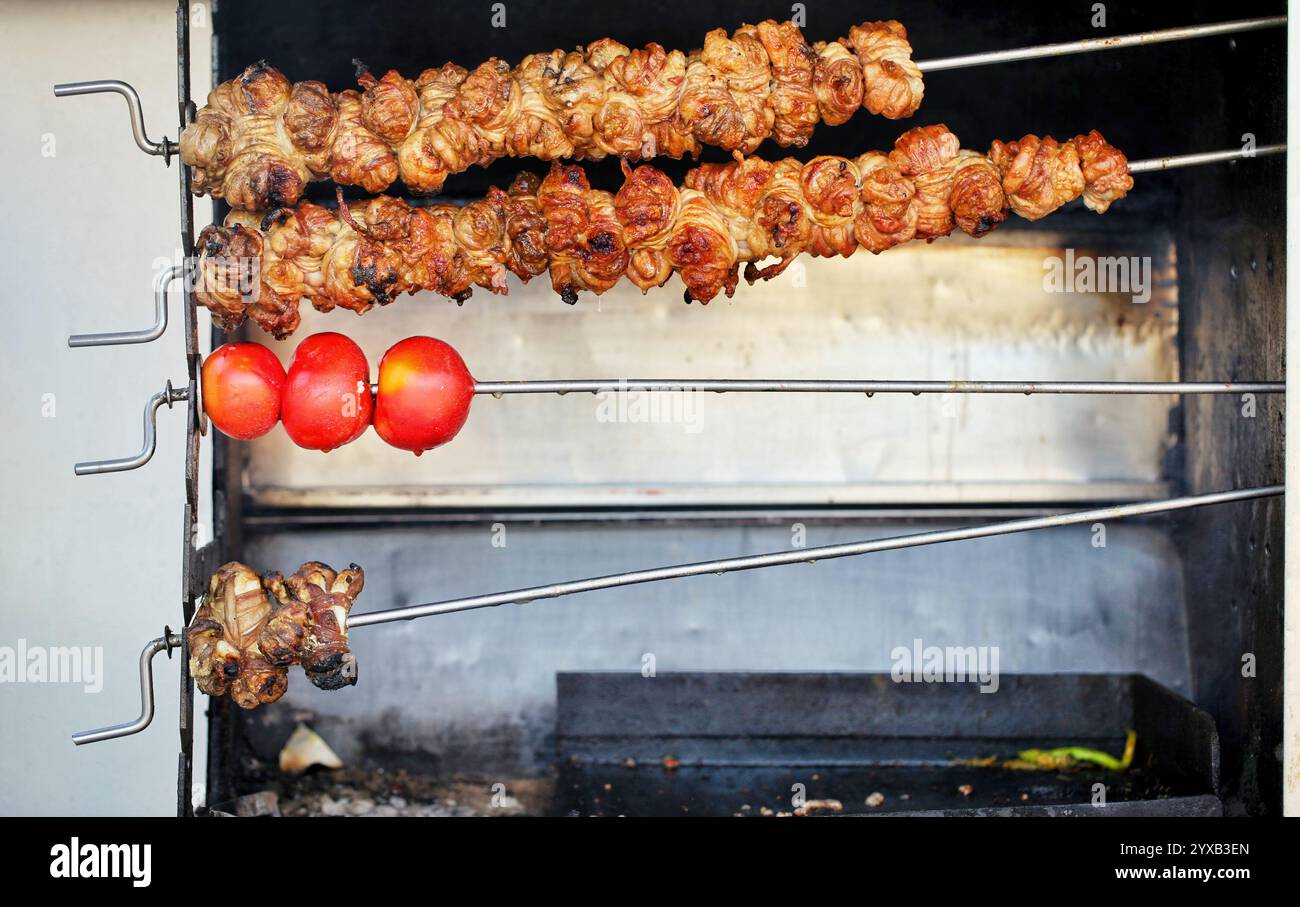 Turkish Traditional Food kokorec Made with Sheep and Cow Intestines ...