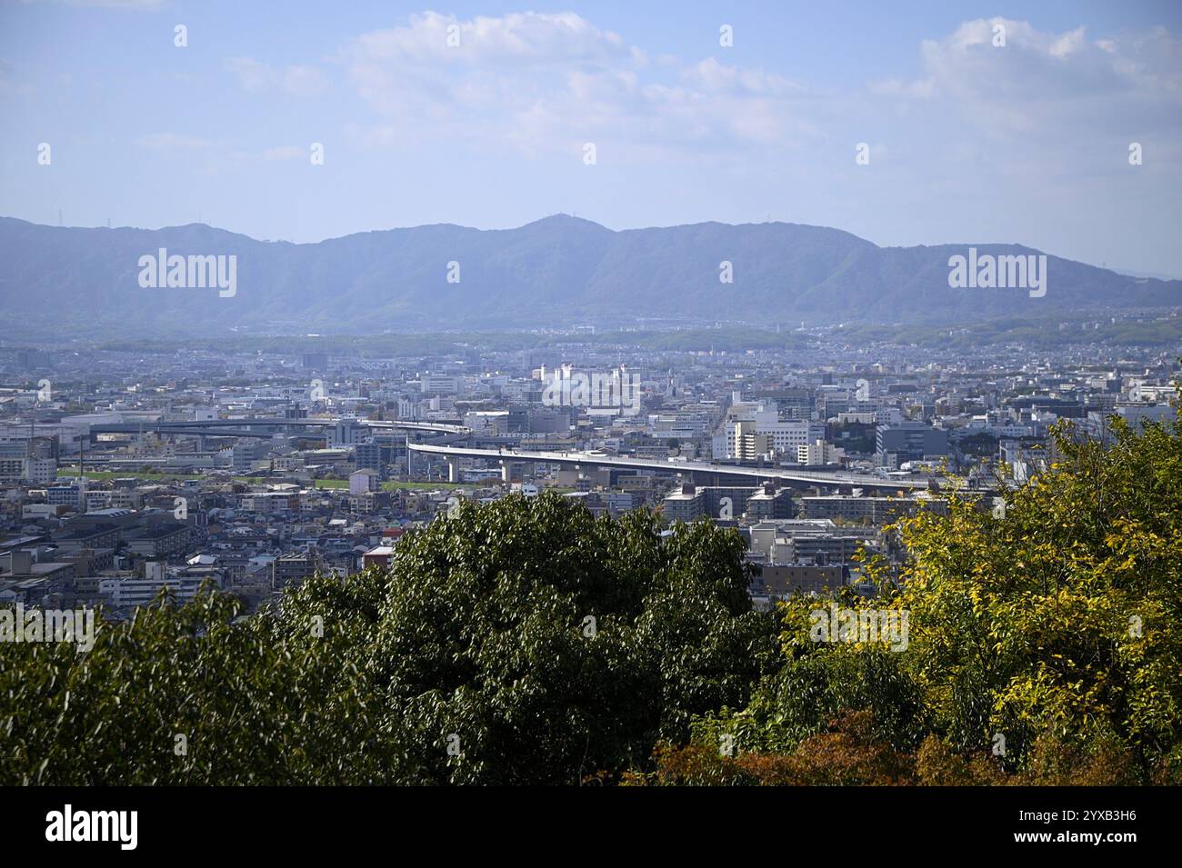 Panoramic city view as seen from Yotsutsuji intersection on top of the ...