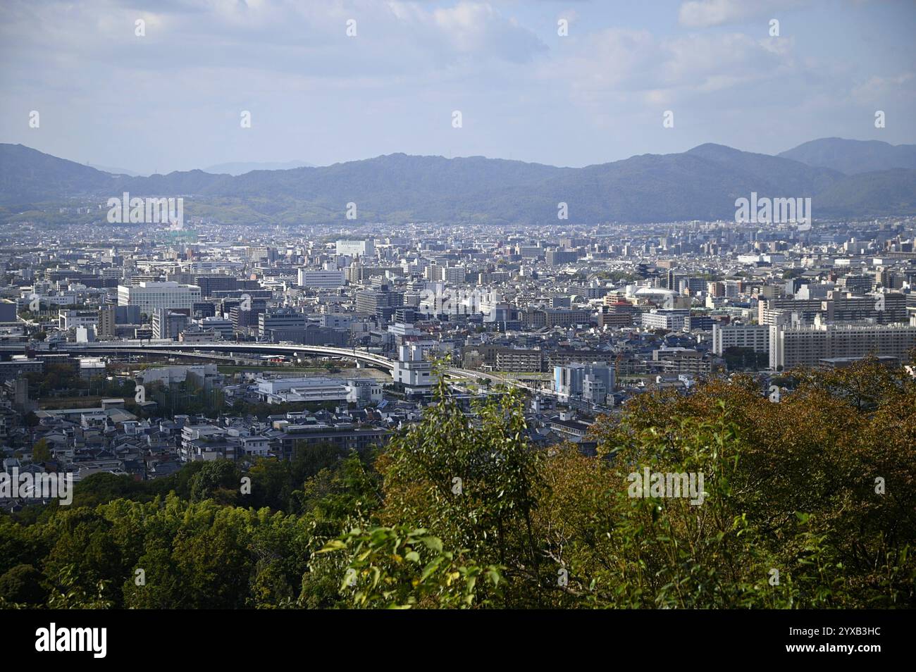 Panoramic city view as seen from Yotsutsuji intersection on top of the ...