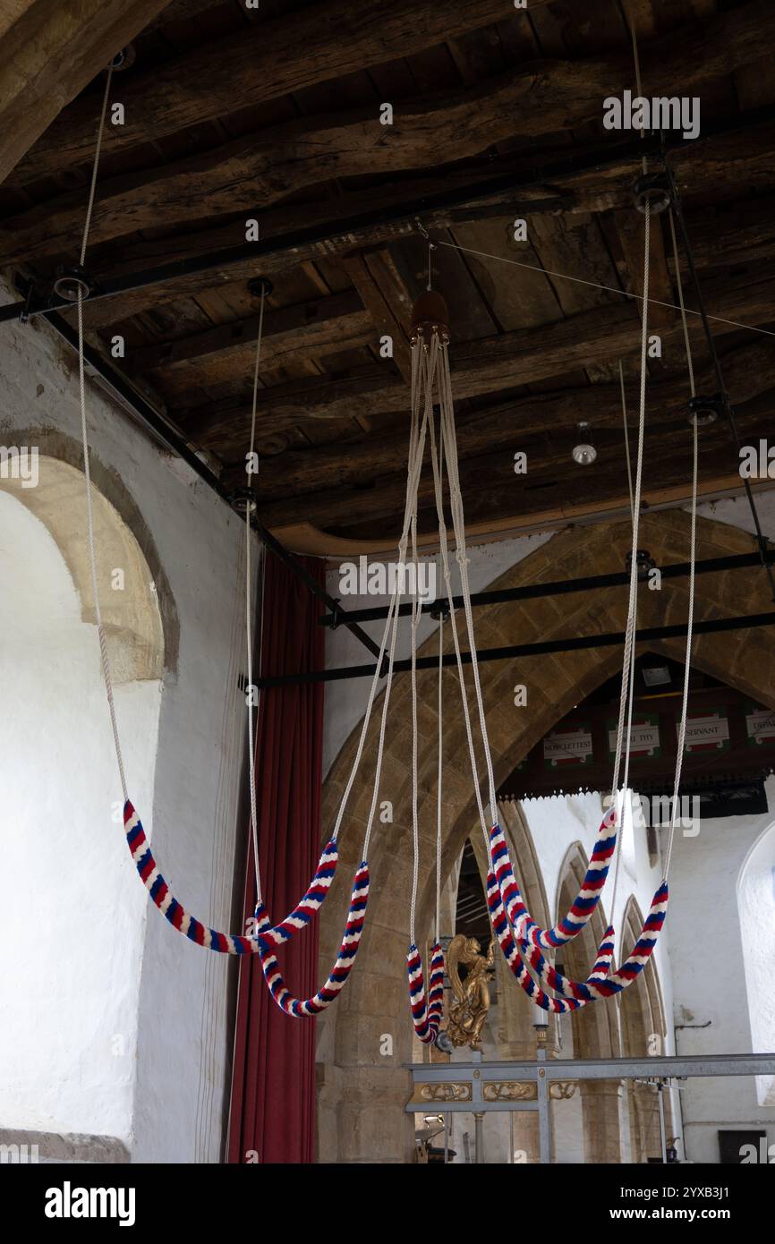 Church bell ropes ringing hi-res stock photography and images - Alamy