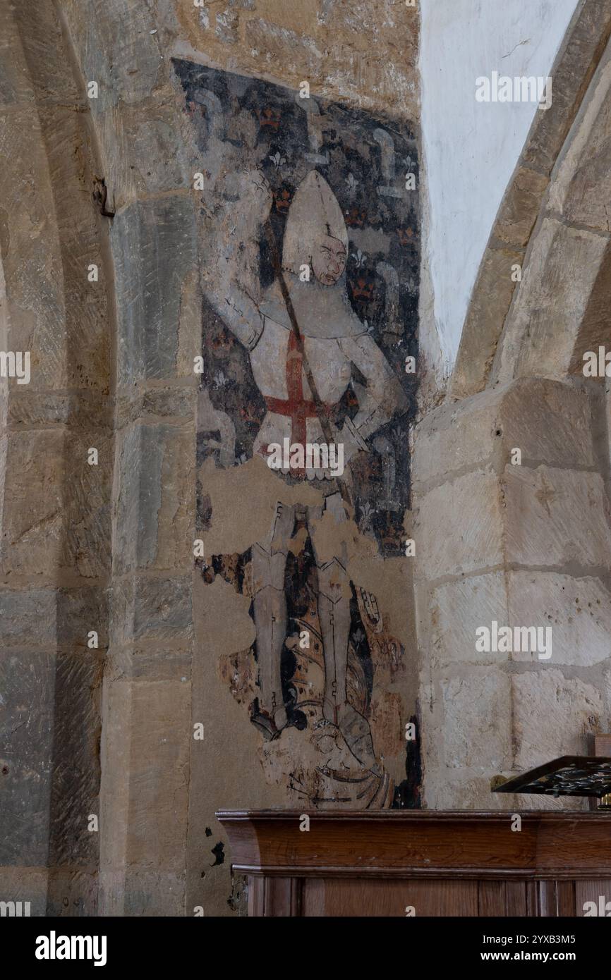 Medieval wall painting, St. John the Baptist Church, Hornton ...