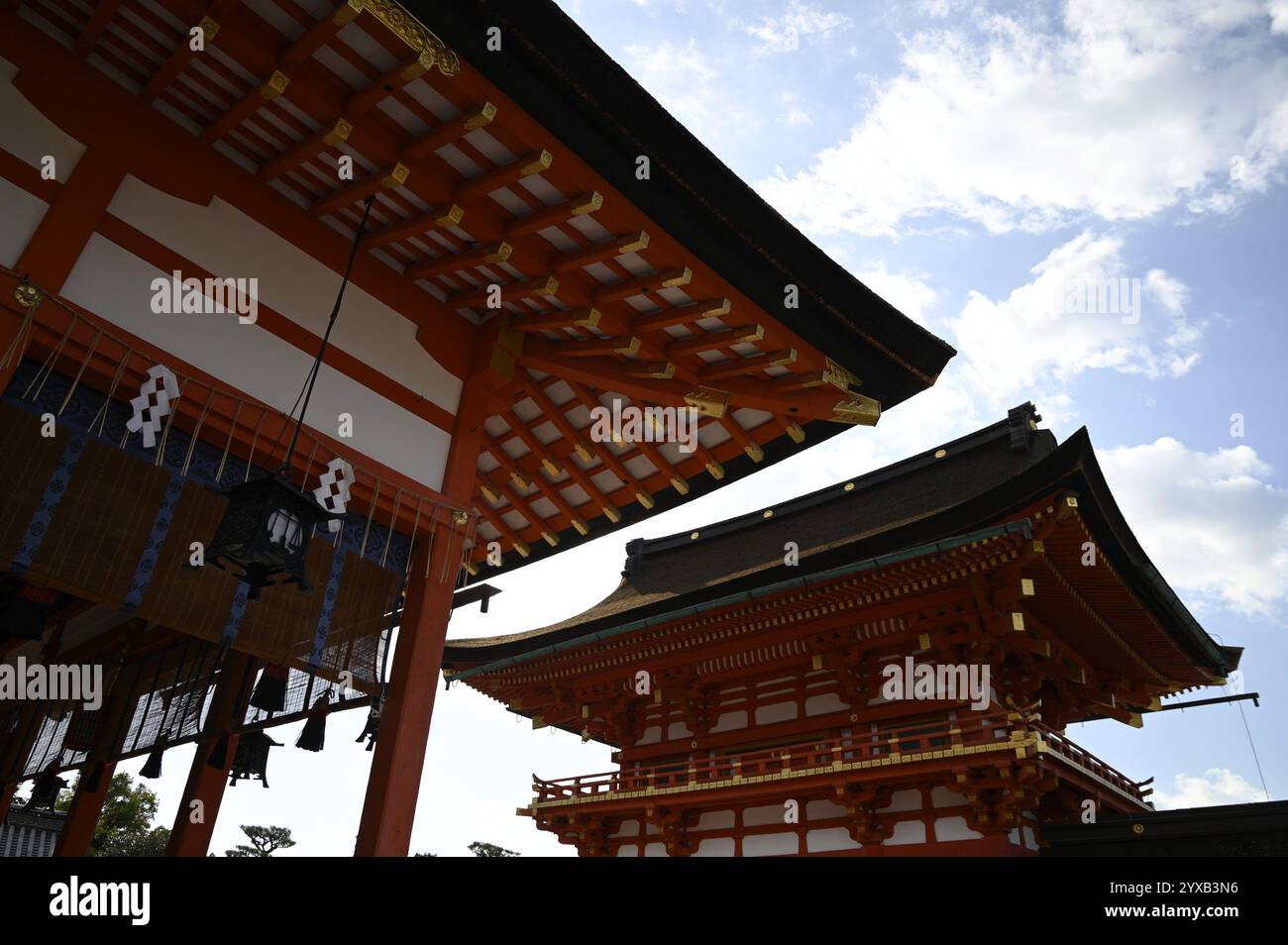 Scenic view of the "rōmon" the two storied gate entrance to the sacred ...