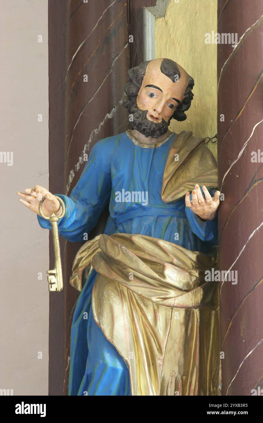 Saint Peter, statue on the main altar in the parish church of Saint ...