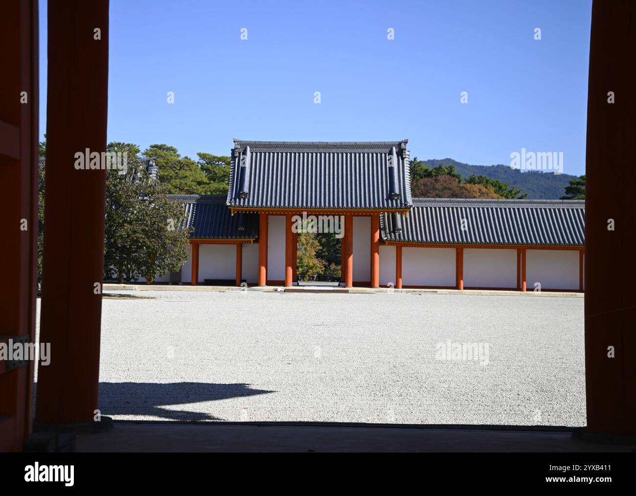 Landscape with scenic view of Gekka-mon Gate (Gate of Moon) at the ...