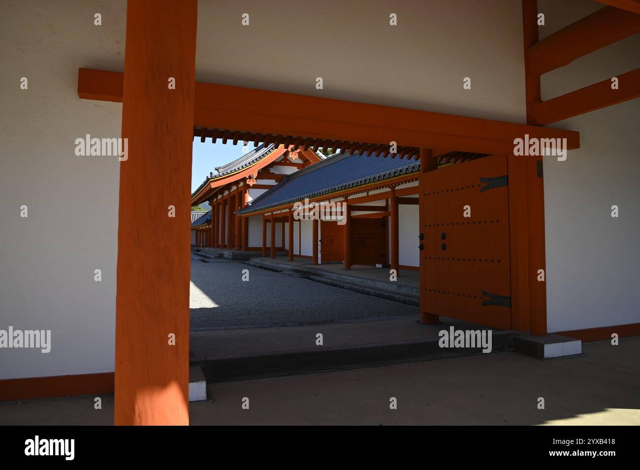 Landscape with scenic view of Gekka-mon Gate (Gate of Moon) and the ...