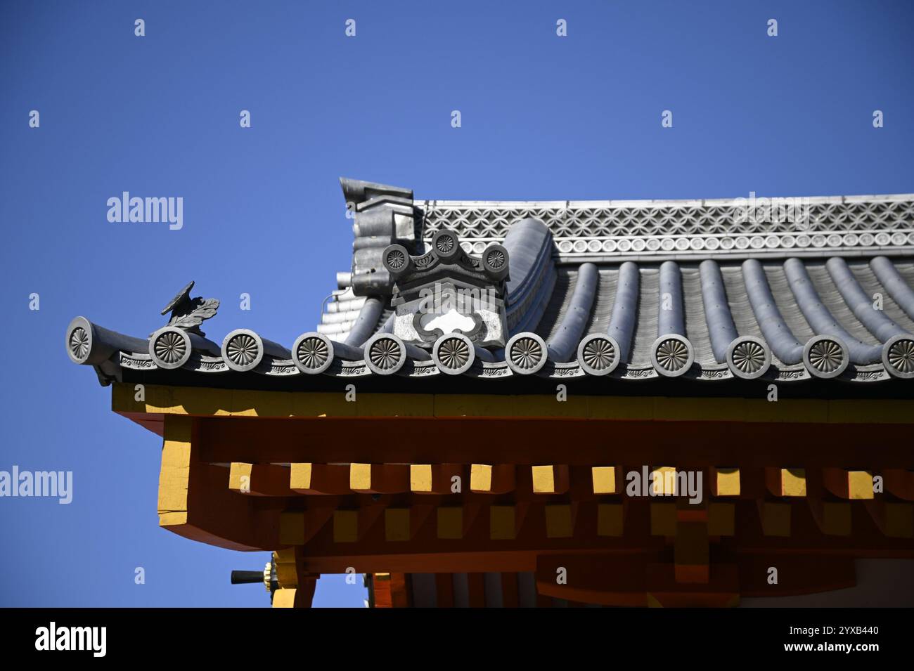 Onigawara type rooftop of the Ansei era Corridor building part of the ...