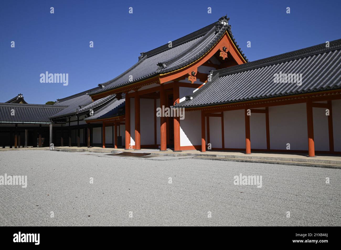 Landscape with scenic view of the Nikka-mon gate and the Ansei era ...
