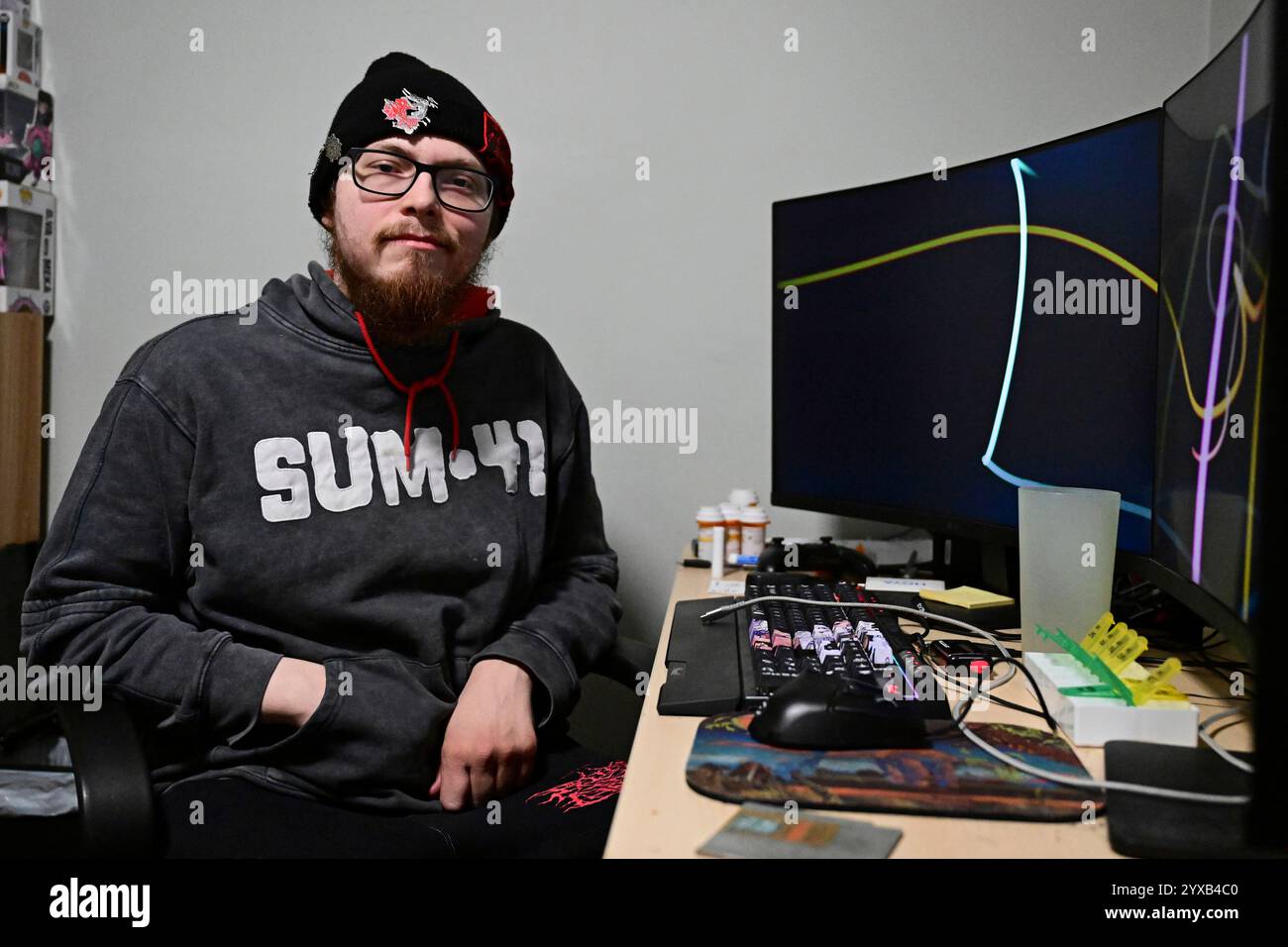 Nicholas Fontaine poses for a portrait inside his home in Akron, Ohio ...