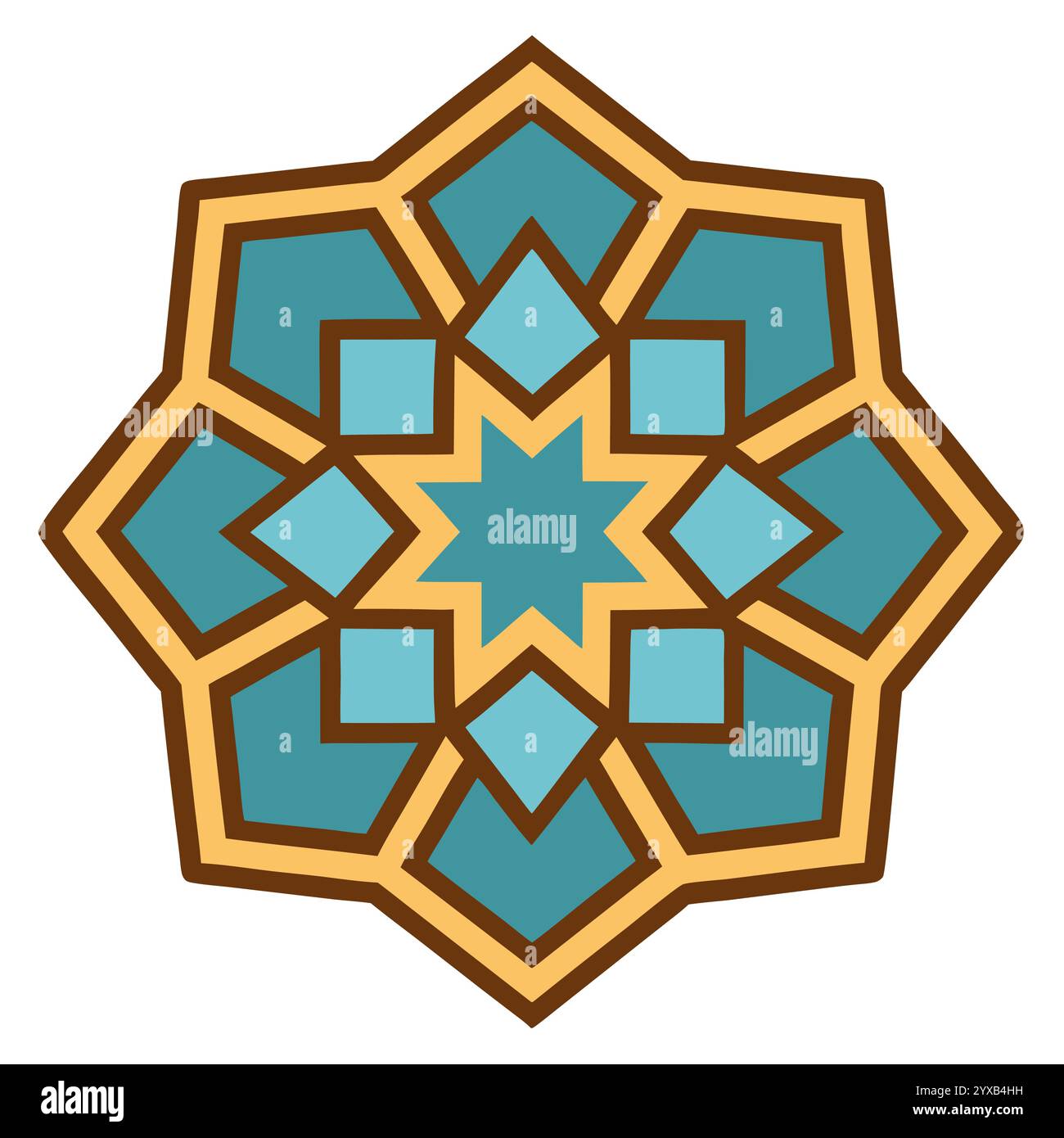 Islamic decorations in the dome of the Prophet's Mosque in Saudi Arabia ...