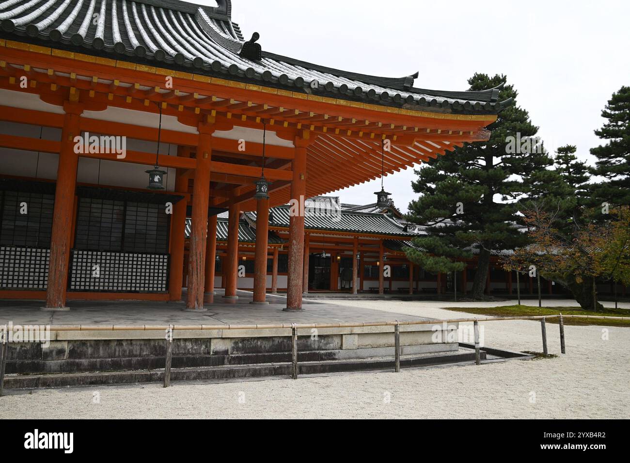 Exterior view of the Daigokuden Hall replica of the great state Hall of ...