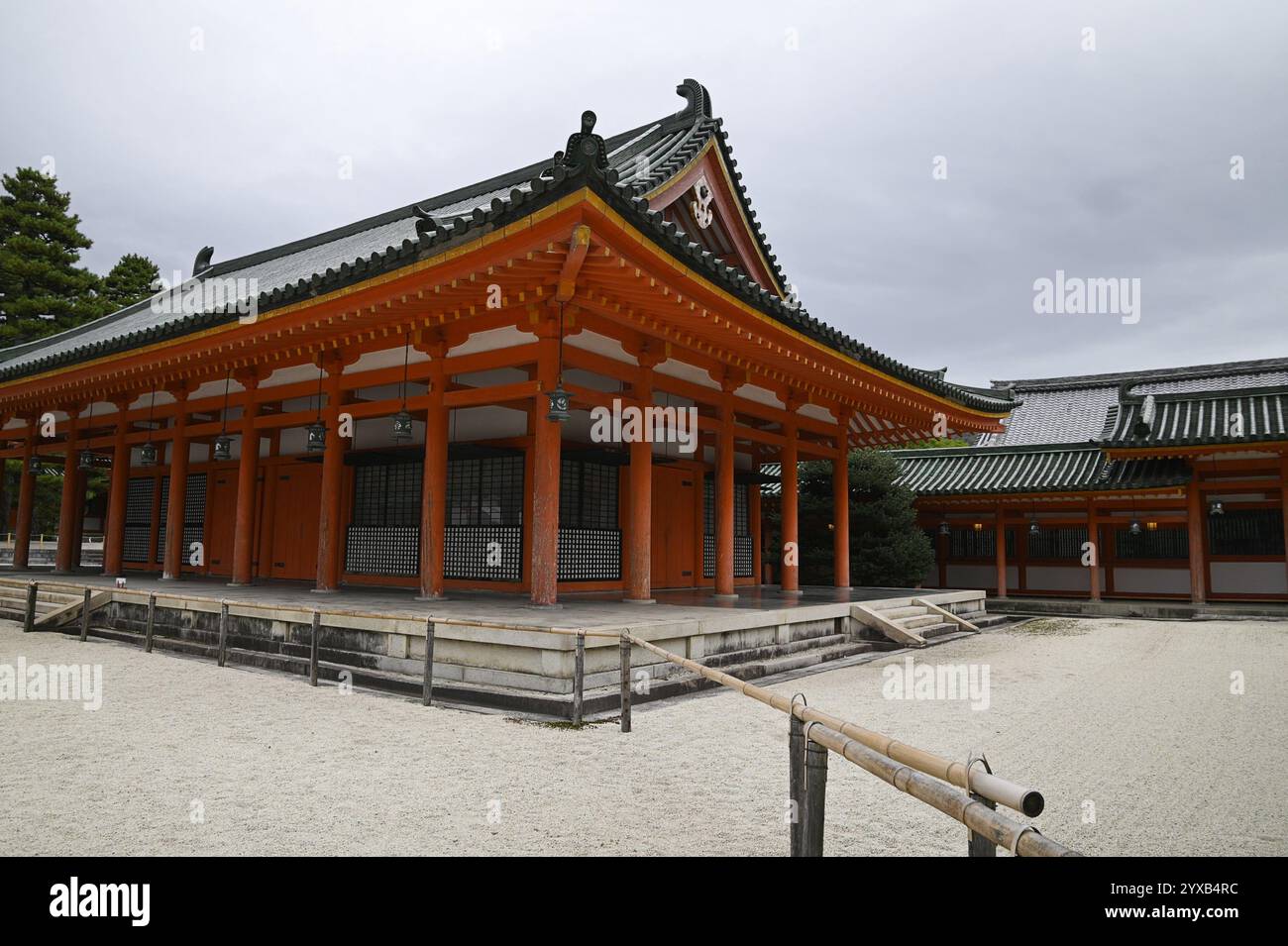 Exterior view of the Daigokuden Hall replica of the great state Hall of ...
