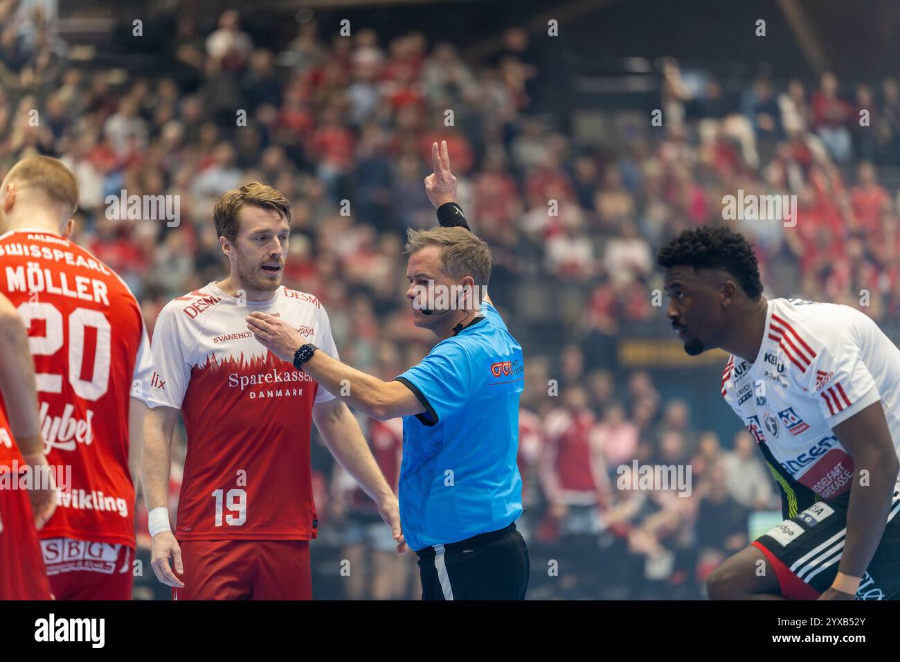 Aalborg, Denmark. 14th, December 2024. Referee Jesper Madsen seen with ...