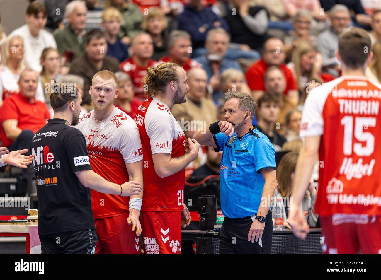 Aalborg, Denmark. 14th, December 2024. Referee Jesper Madsen seen with ...
