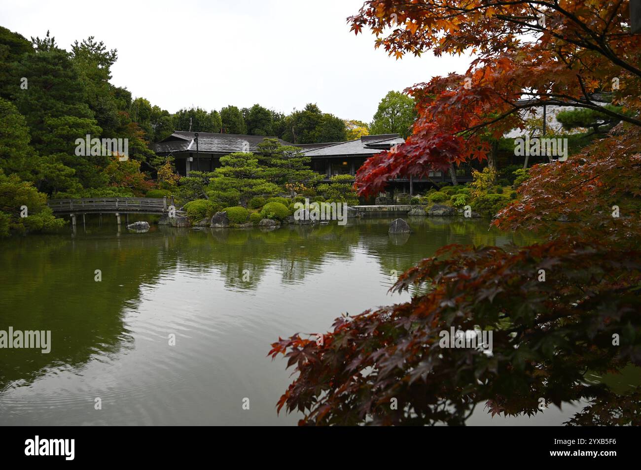 Scenic autumn view of the Heian-jingū Shinto Shrine Event Hall ...