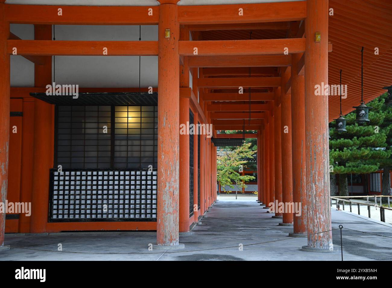 Corridor view of the Daigokuden Hall replica of the great state Hall of ...