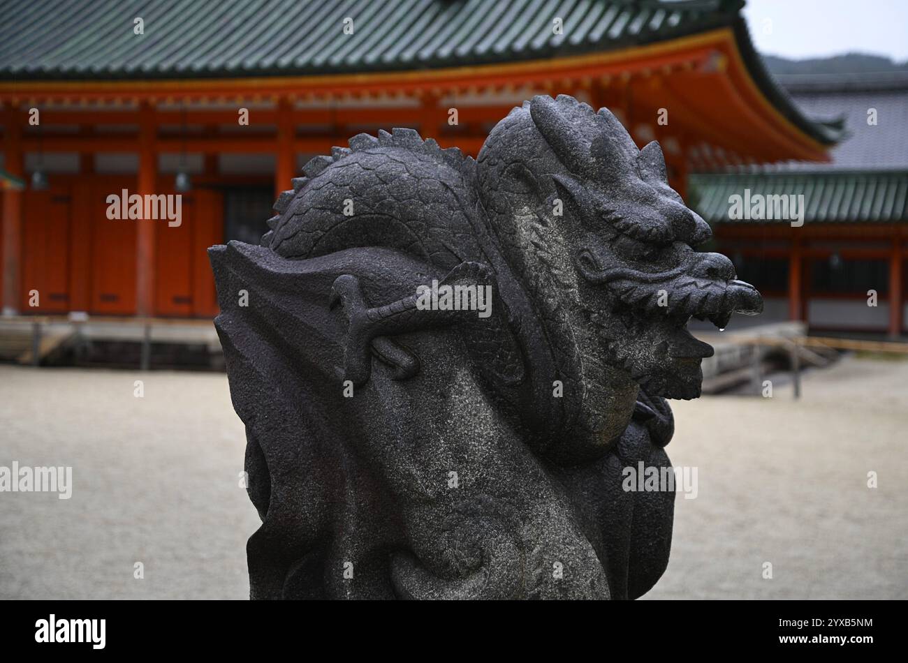 Sôryû Azure Dragon sculpture on the grounds of Heian-jingū Shinto ...