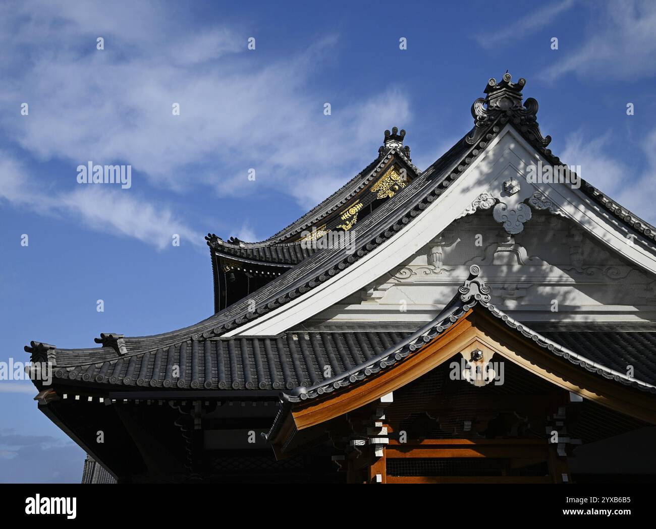 Kirizuma type rooftop at the Buddhist temple Higashi Honganji in Kyoto ...