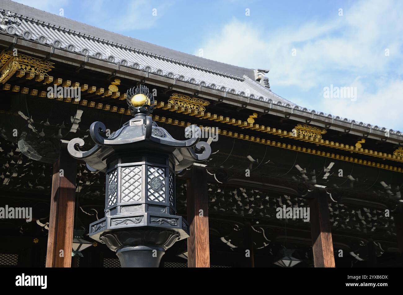 Tōrō or Dai-dōrō cast iron lantern in front of Goeido-mon Gate at ...