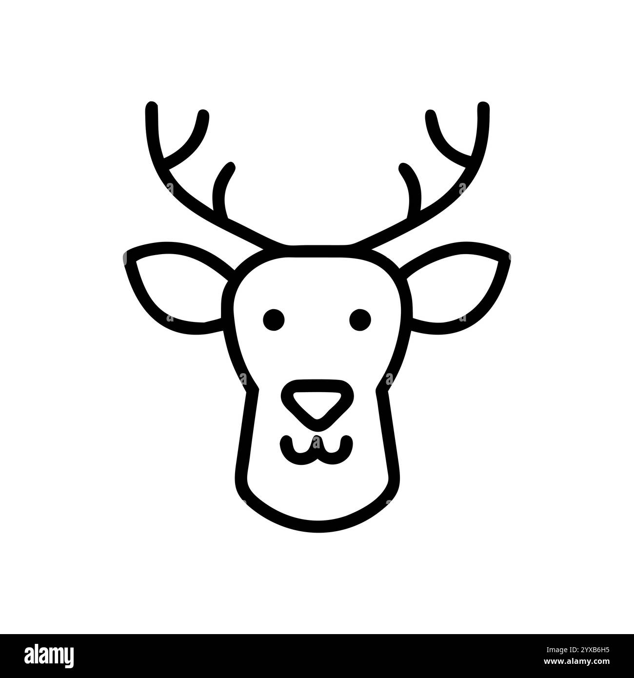 Deer head vector Art, Icon, Logo and Graphics. Deer head outline and ...