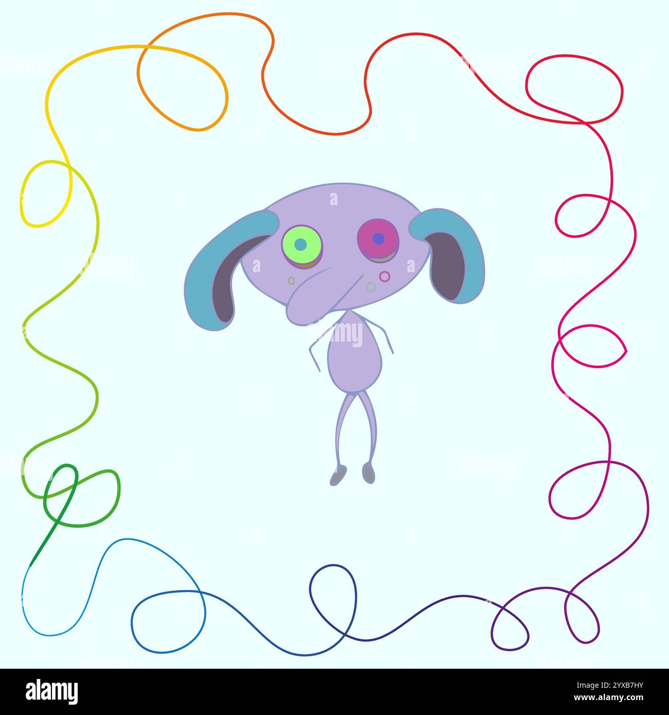 Fairy-tale multi-colored character in a frame Stock Vector Image & Art ...