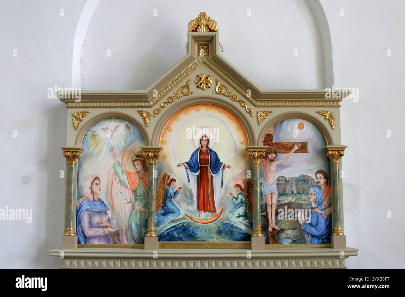 Triptych of the Life of Mary, Church of Visitation of the Virgin Mary in Sisak, Croatia Stock ...