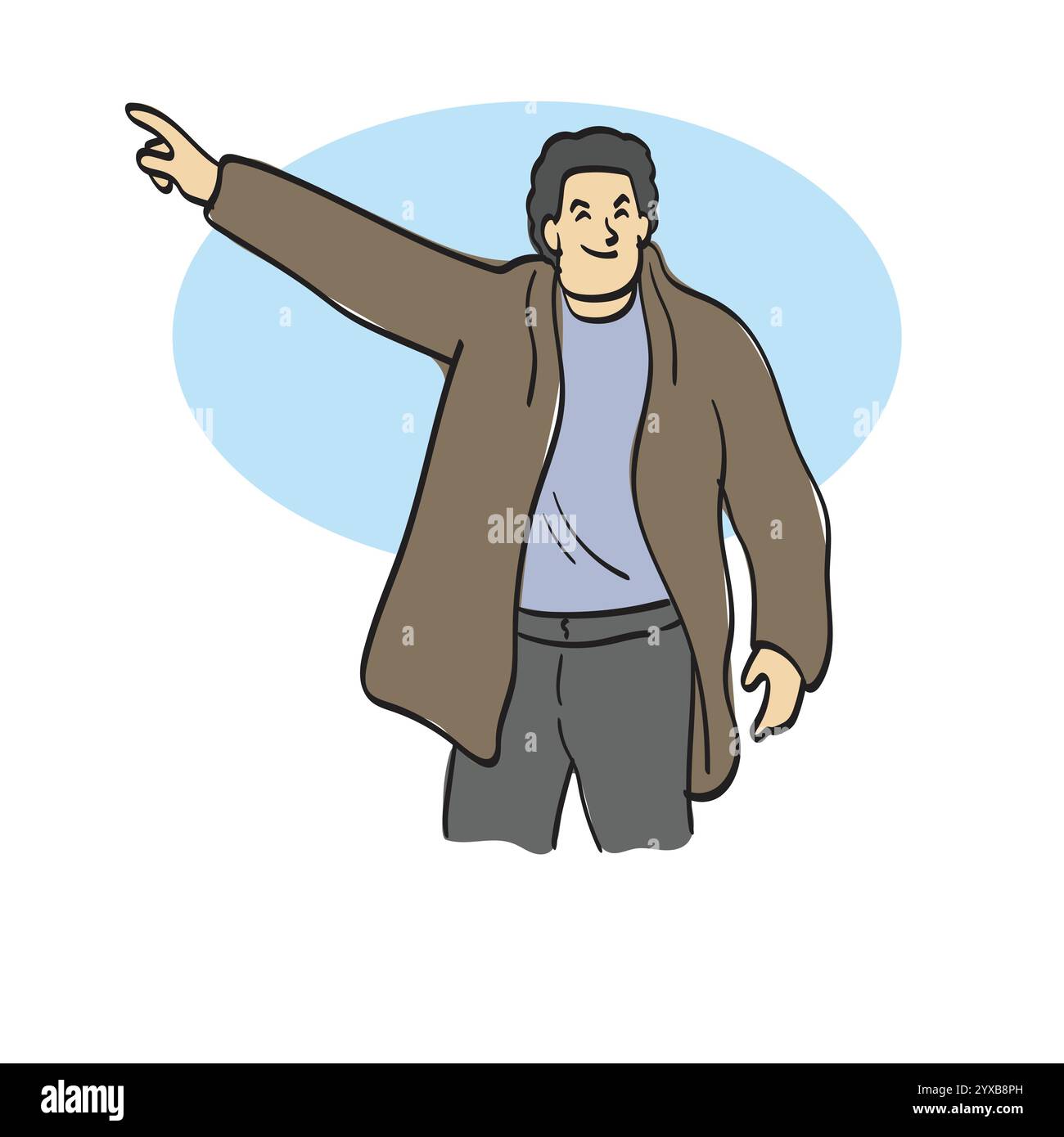 Pointing on side young man Stock Vector Images - Alamy