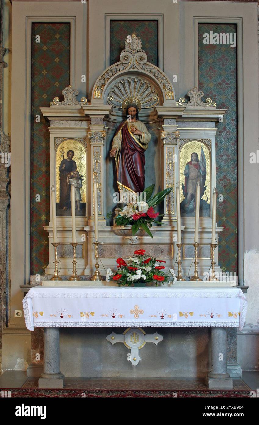 Altar of the Sacred Heart of Jesus in the parish church of the Holy ...