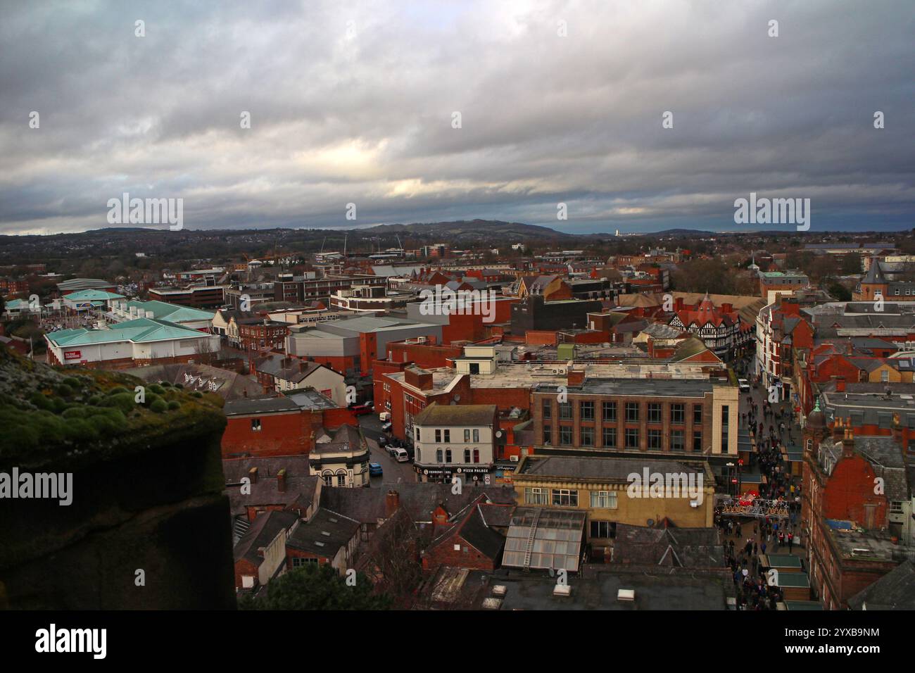 Views from top of St Giles Parish church Wrexham Stock Photo - Alamy