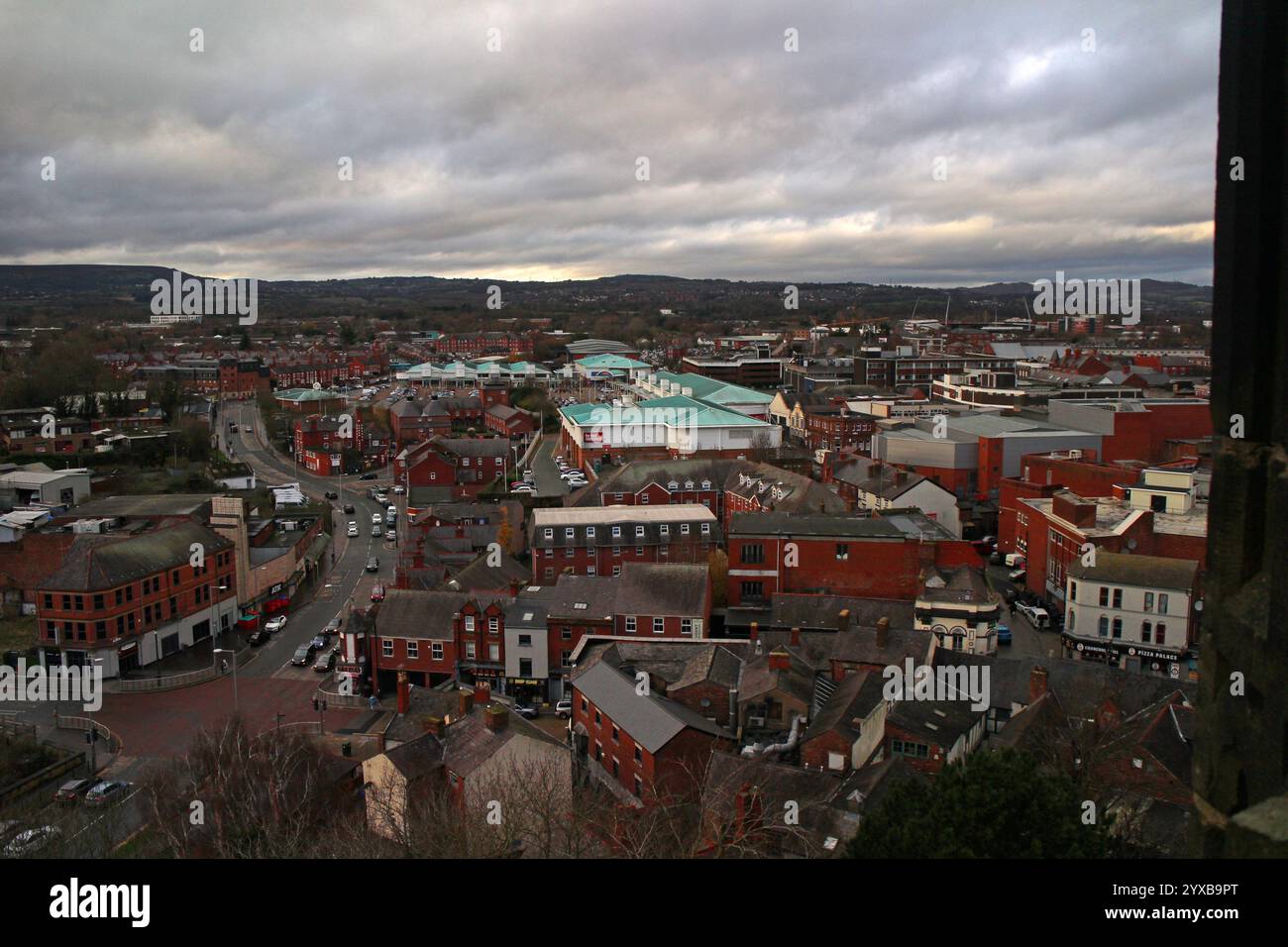 Views from top of St Giles Parish church Wrexham Stock Photo - Alamy