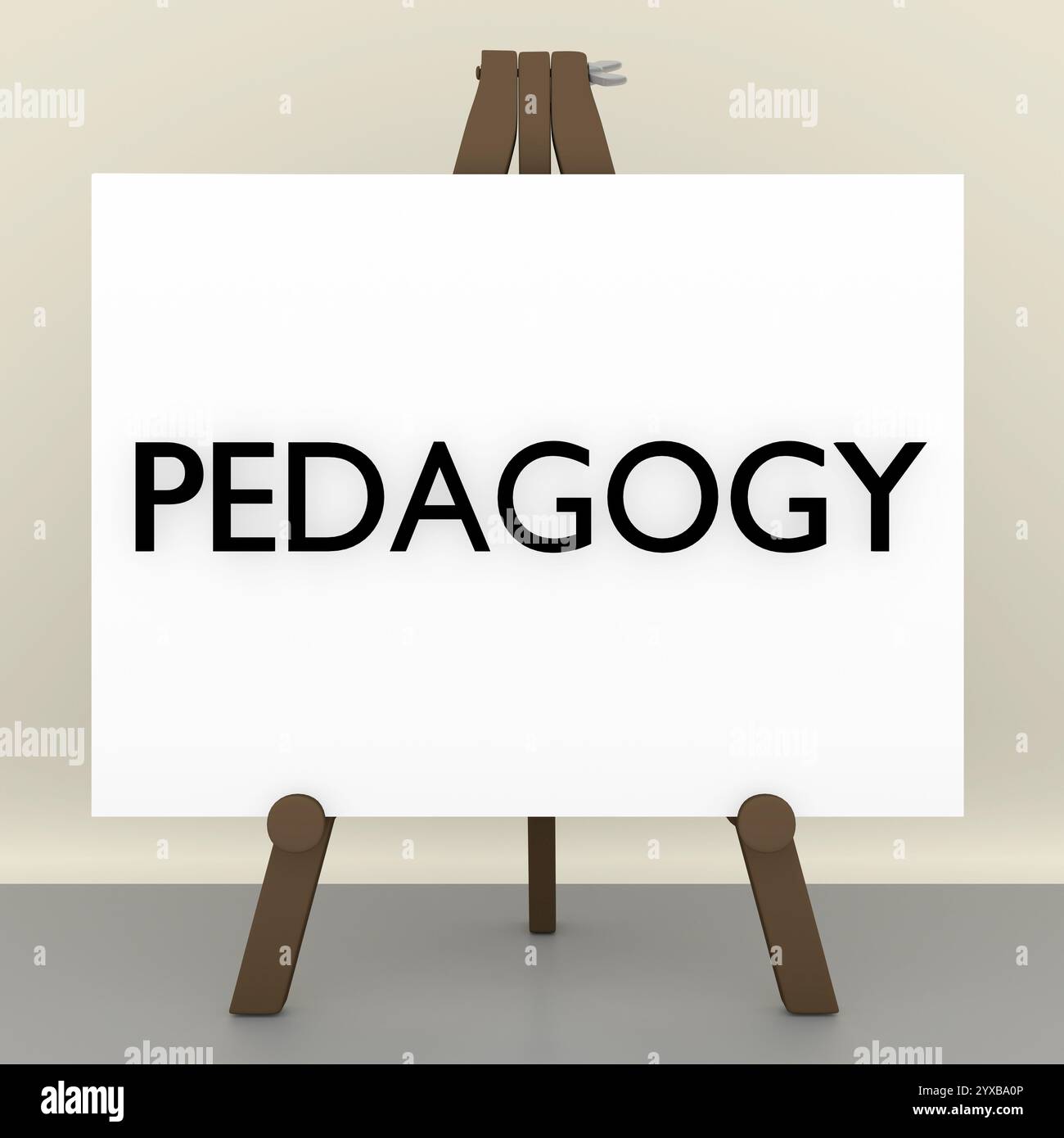 Pedagogy - teaching concept3D illustration of a tripod, displaying the ...