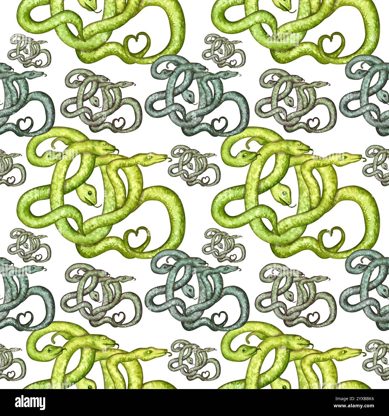 Background with lunar new year 2025 symbol wooden green snake. Seamless ...