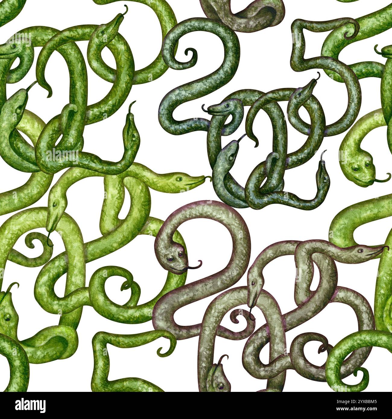 Background with lunar new year 2025 symbol wooden green snake. Seamless ...