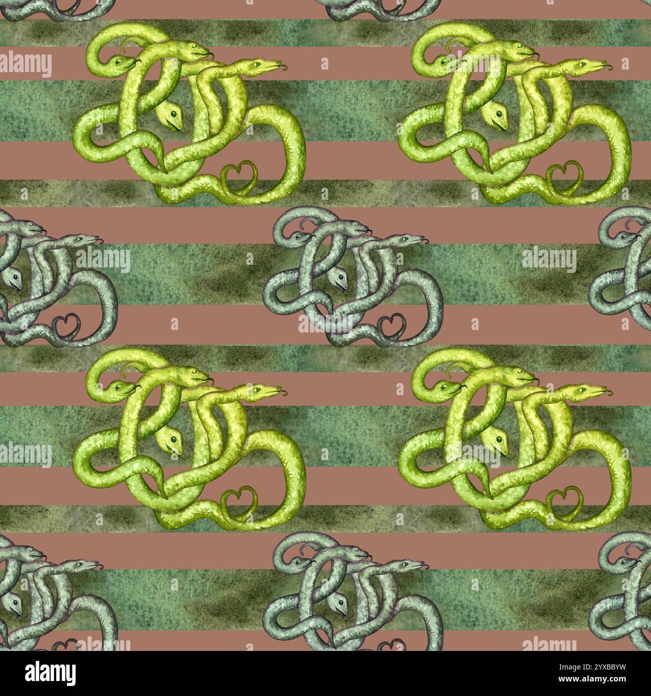 Background with lunar new year 2025 symbol wooden green snake. Seamless ...