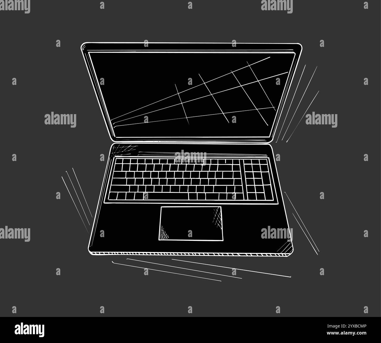 Minimalist white laptop keyboard Black and White Stock Photos & Images ...
