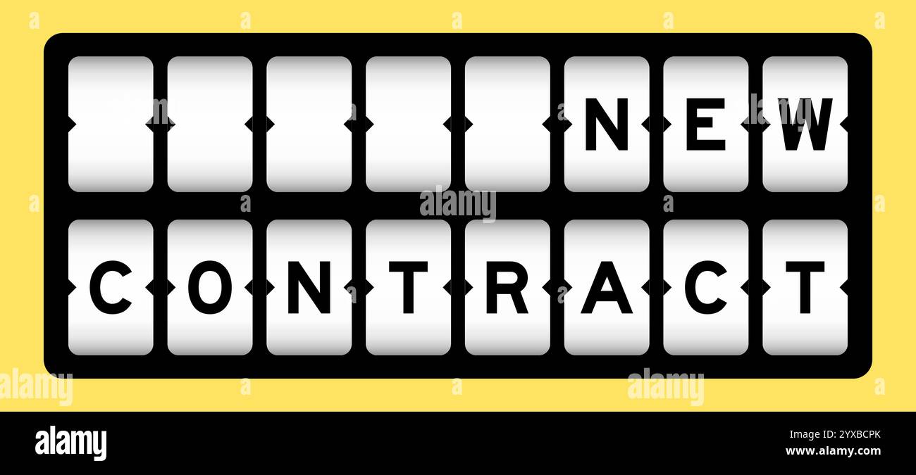 Black color in word new contract on slot banner with yellow color ...