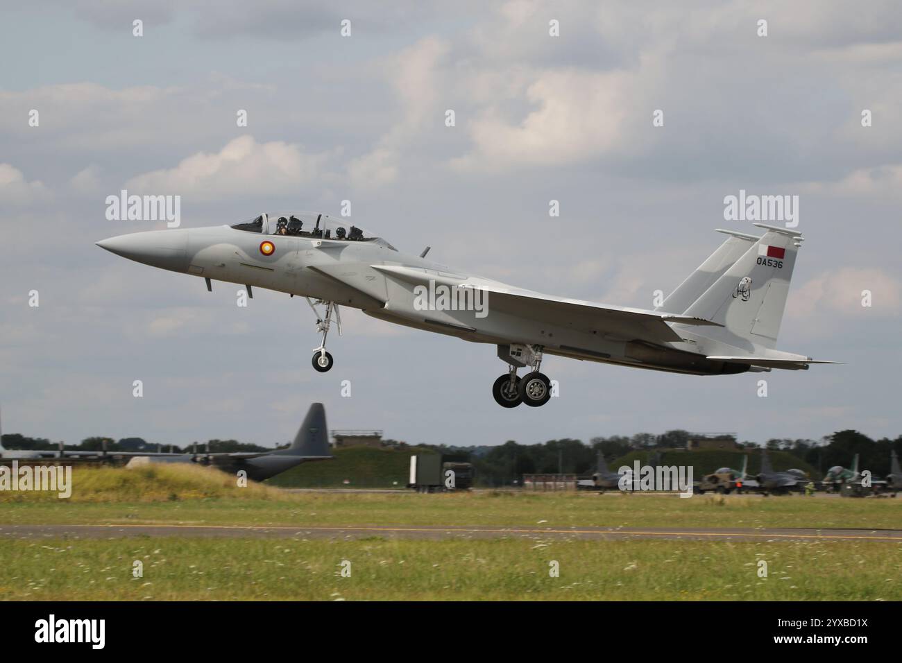QA536, a Boeing F-15QA Ababil in the colours of the Qatar Emiri Air ...