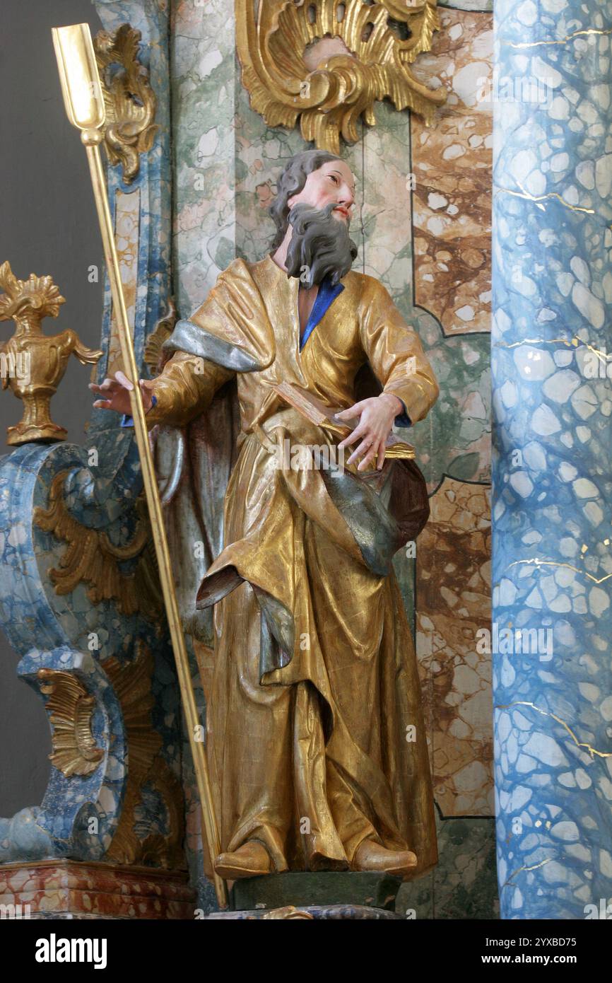 Saint Joachim, statue on the main altar in the Church of the Assumption ...