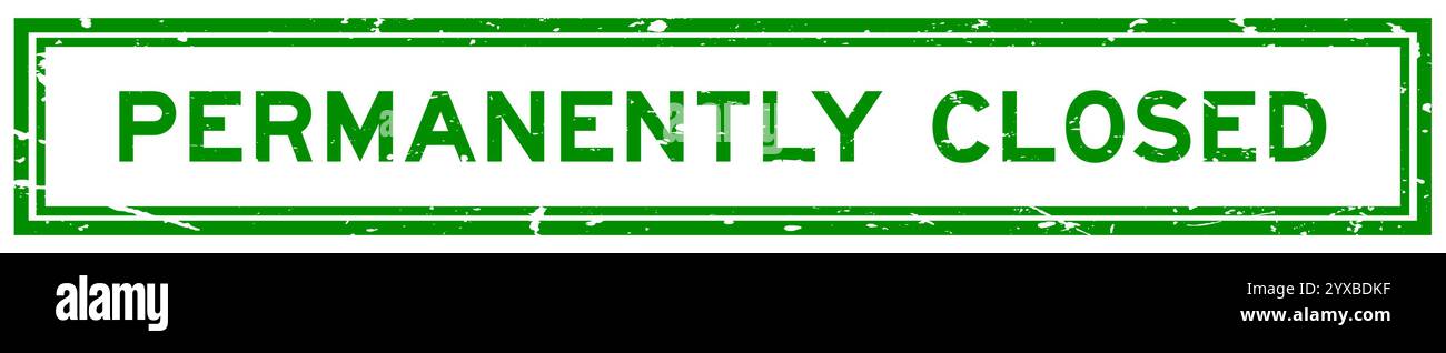 Grunge green permanently closed word square rubber seal stamp on white background Stock Vector ...