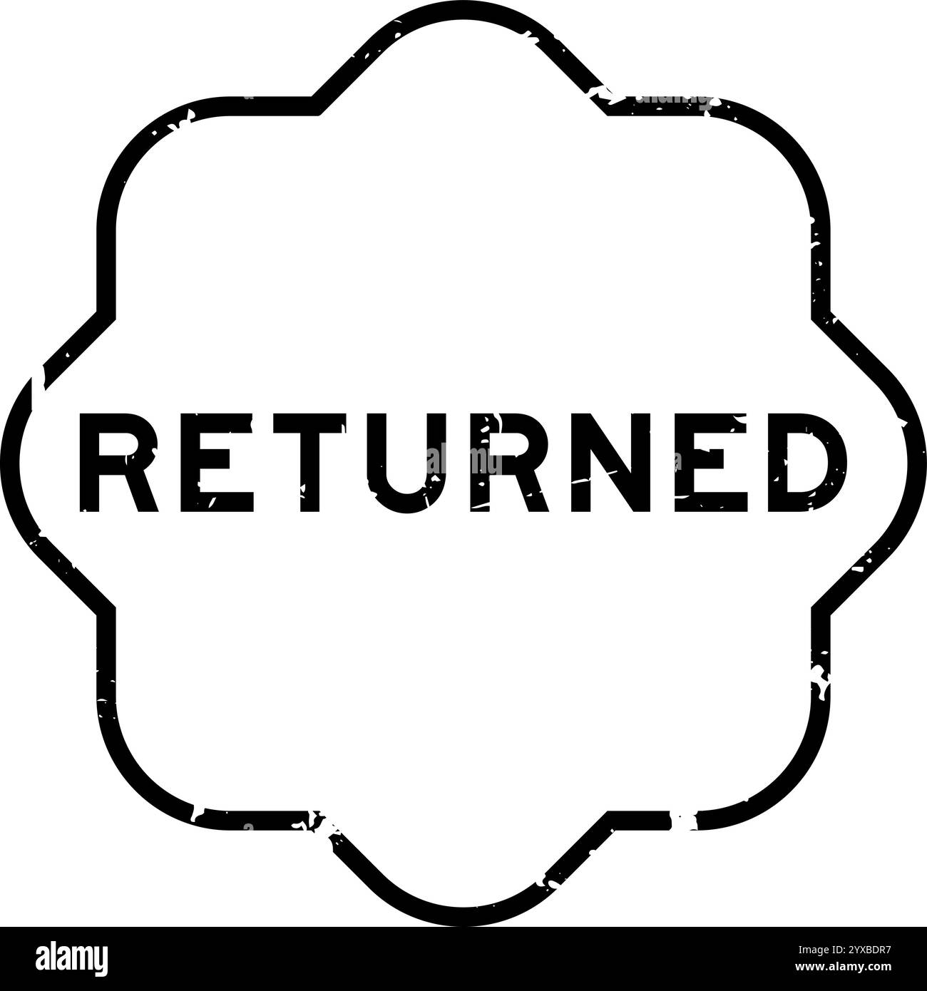 Grunge black returned word rubber seal stamp on white background Stock ...