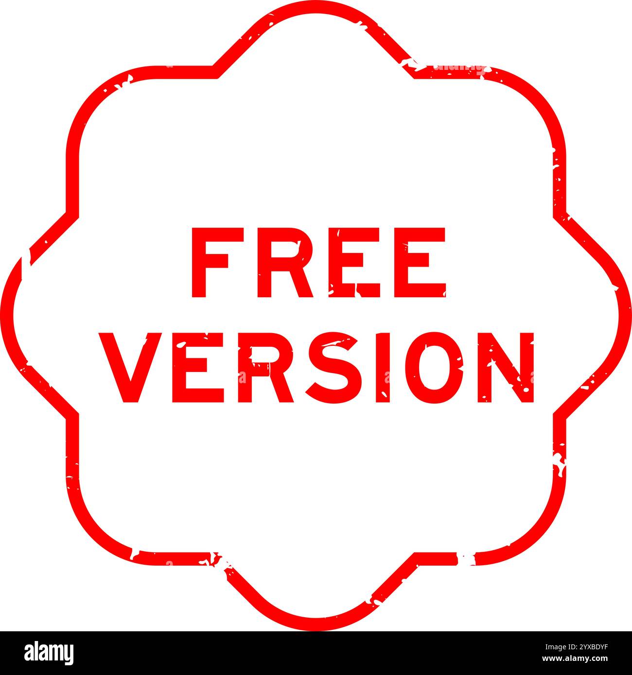 Grunge red free version word rubber seal stamp on white background Stock Vector Image & Art - Alamy